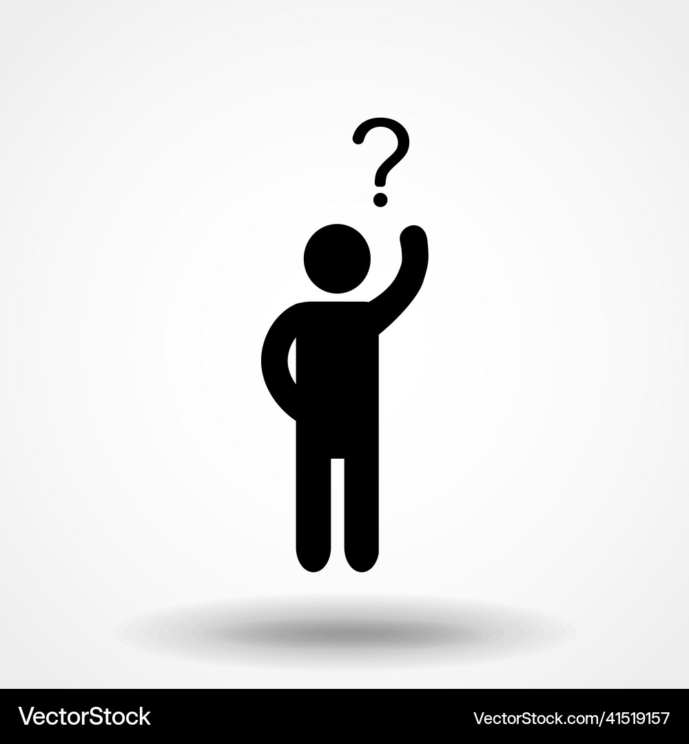 Simple icon with man or person raised hand Vector Image