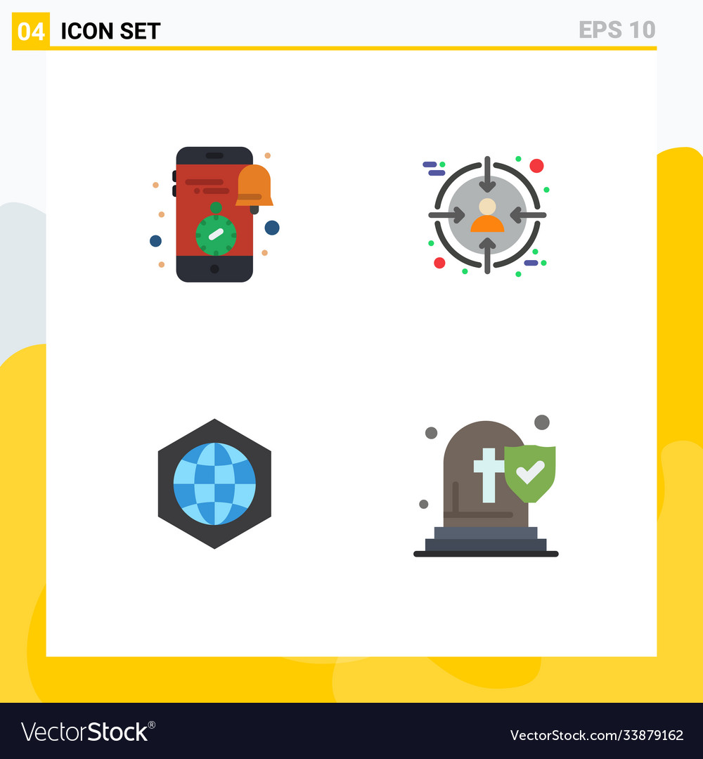 4 user interface flat icon pack modern signs Vector Image 4 user interface flat icon pack modern signs Vector Image