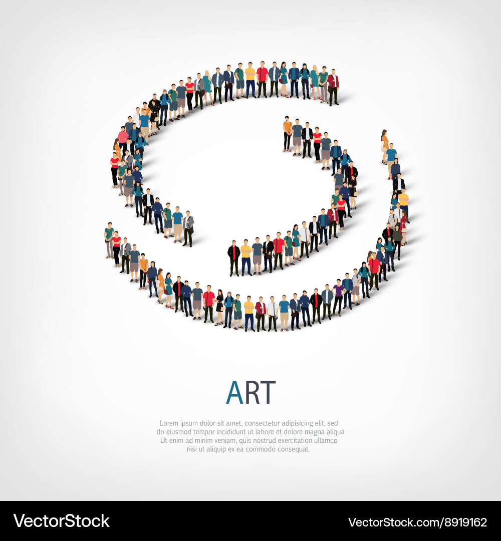 Art people sign 3d Royalty Free Vector Image - VectorStock