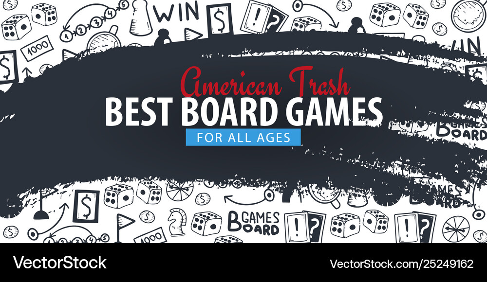 Board games banners for all ages hand draw Vector Image