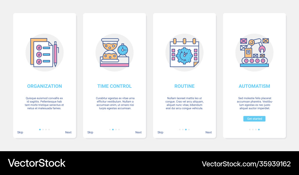 Business line management time control ux ui Vector Image