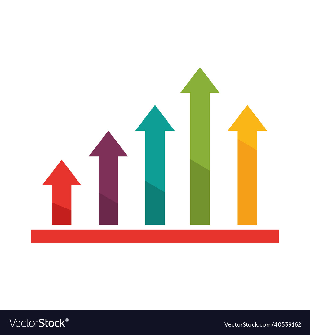 Chart arrows up Royalty Free Vector Image - VectorStock