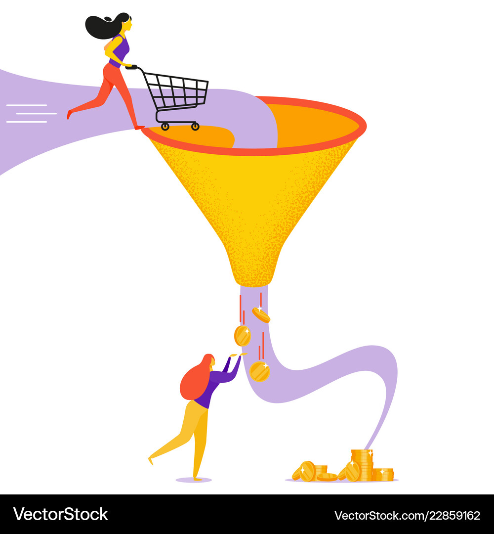 Concept of sales funnel Royalty Free Vector Image
