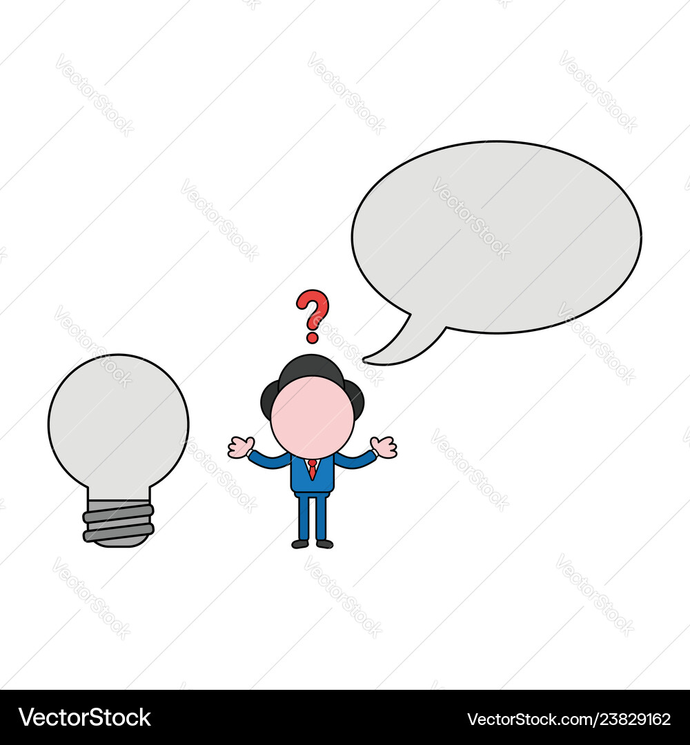 Confused businessman character with blank speech Vector Image