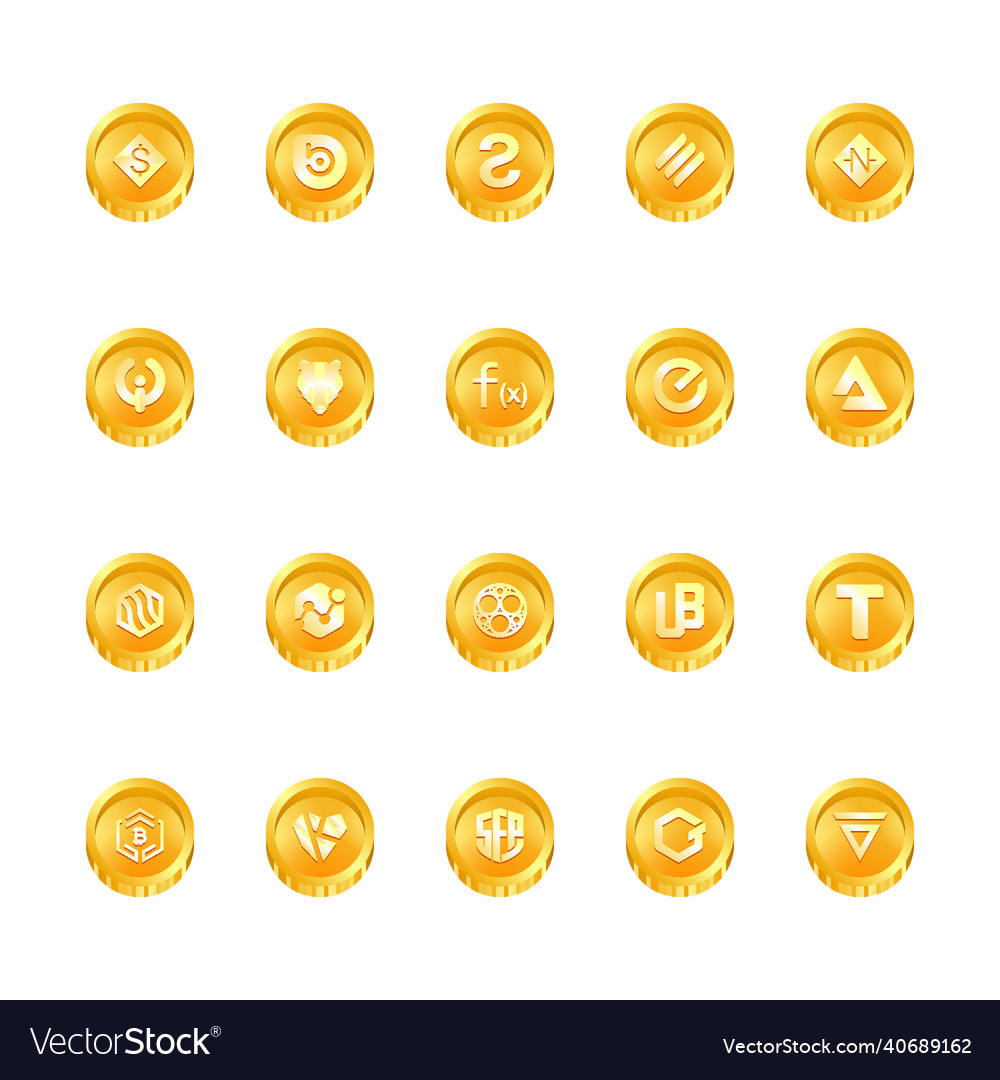 Crypto currency coins digital payment system Vector Image