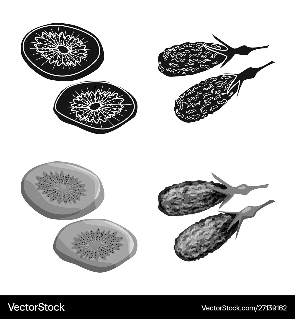 Design food and raw icon set Royalty Free Vector Image