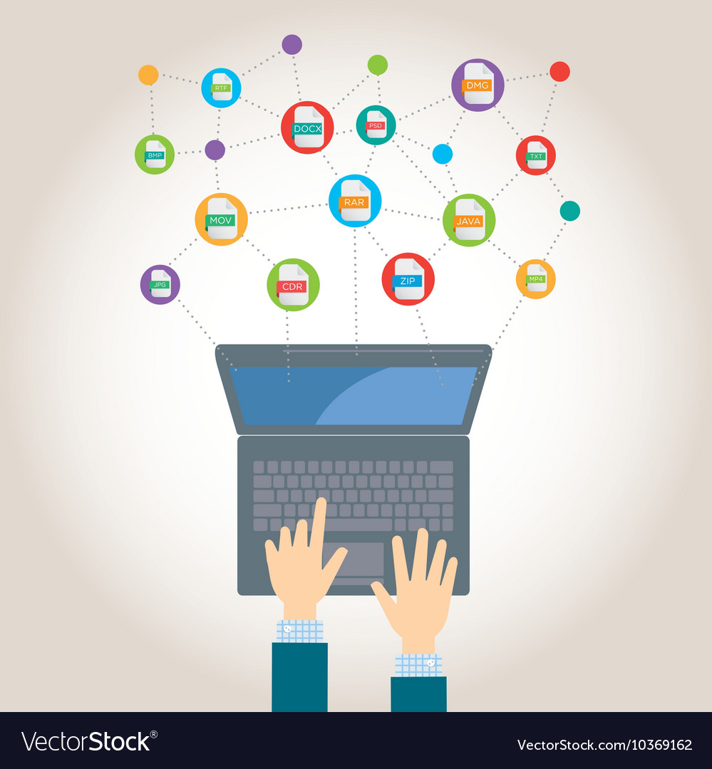 File extensions with computers Royalty Free Vector Image File extensions with computers Royalty Free Vector Image