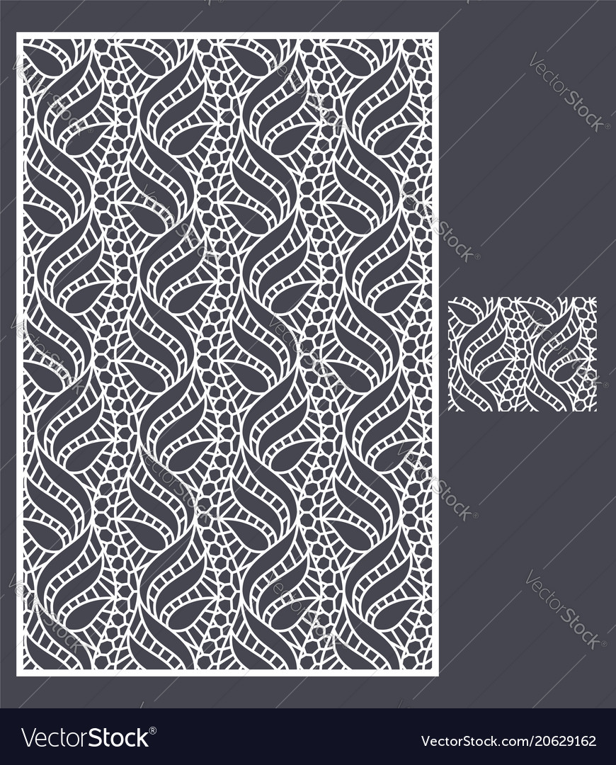 Laser cut panel and seamless pattern Royalty Free Vector