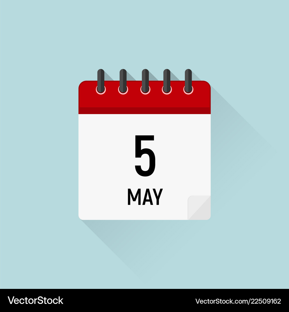 May 5 cinco de mayo day calendar icon Royalty Free Vector