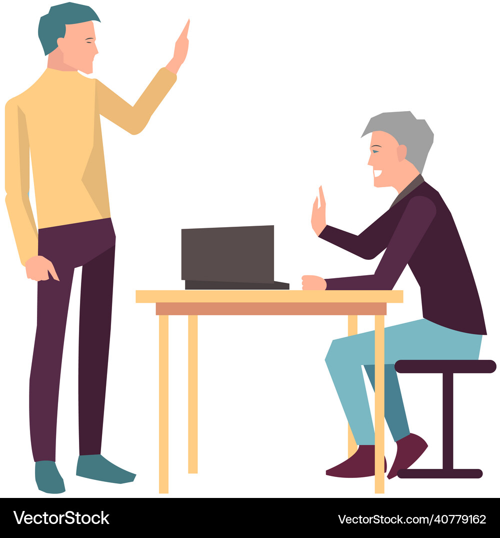 Meeting to discuss starting project business plan Vector Image