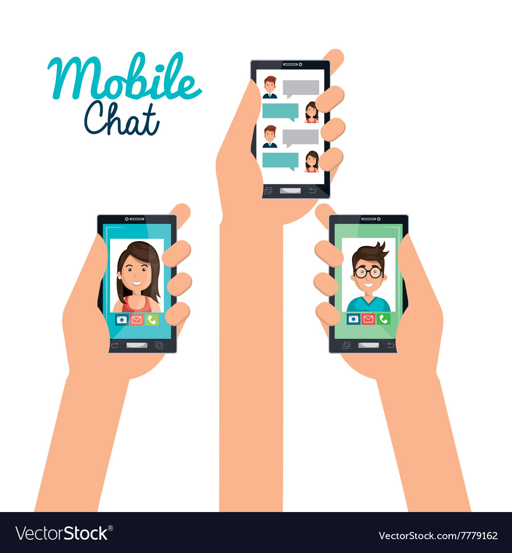 Mobile chat design Royalty Free Vector Image - VectorStock