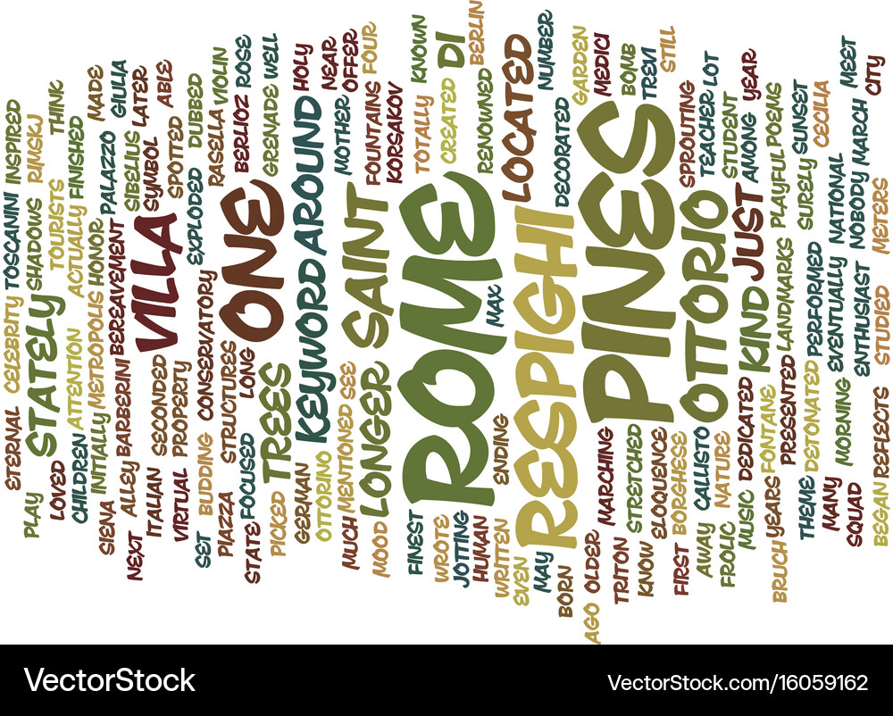 Pines of rome text background word cloud Vector Image