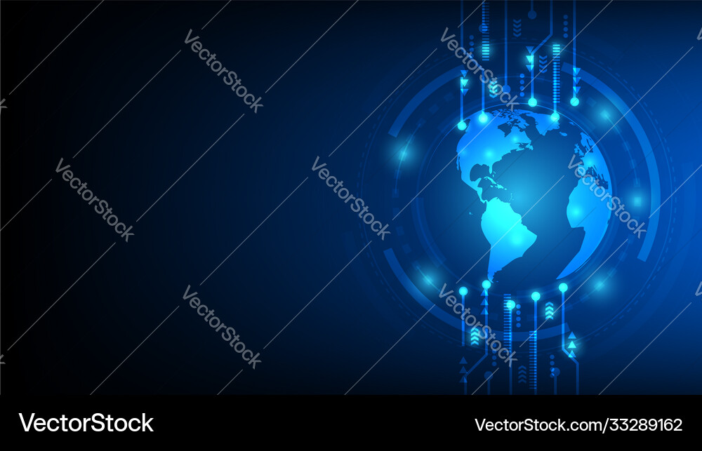Planet earth global futuristic abstract Royalty Free Vector