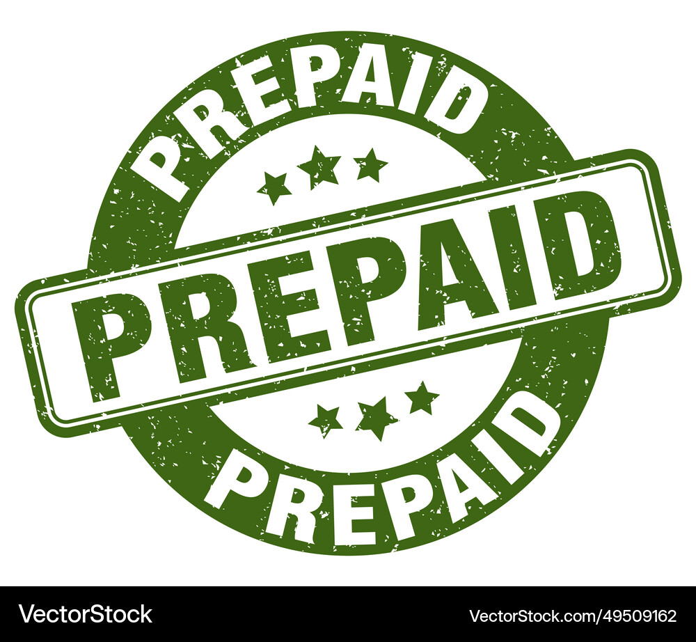 Prepaid stamp label round grunge sign Royalty Free Vector
