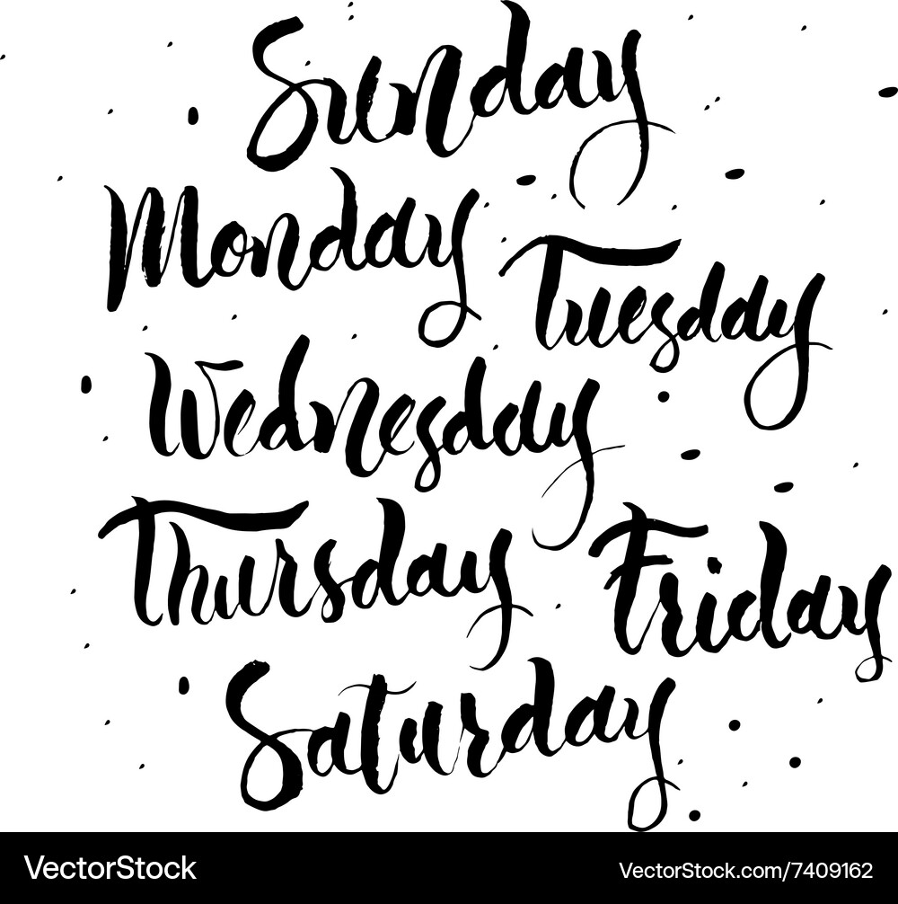 Sunday monday tuesday wednesday thursday Vector Image