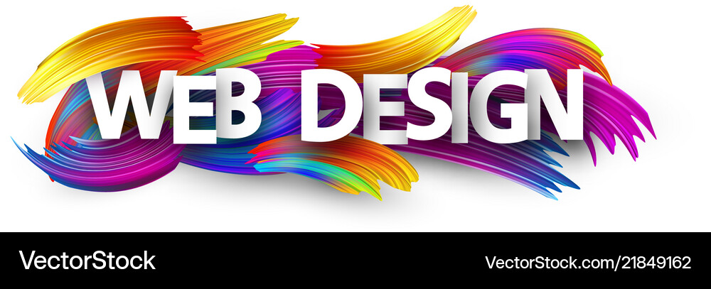 Web design paper banner with colorful brush Vector Image