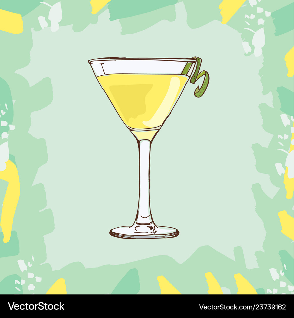 White lady cocktail alcoholic classic bar drink Vector Image
