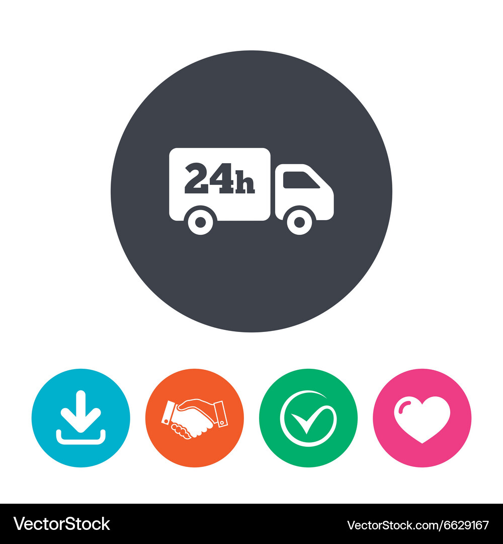 24 hours delivery service cargo truck symbol Vector Image