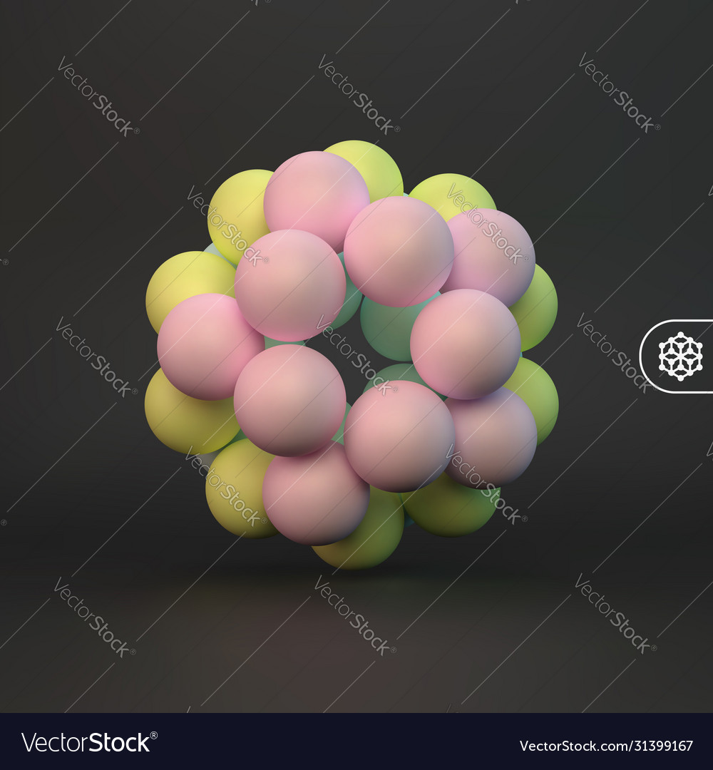 Abstract molecular structure with particles Vector Image