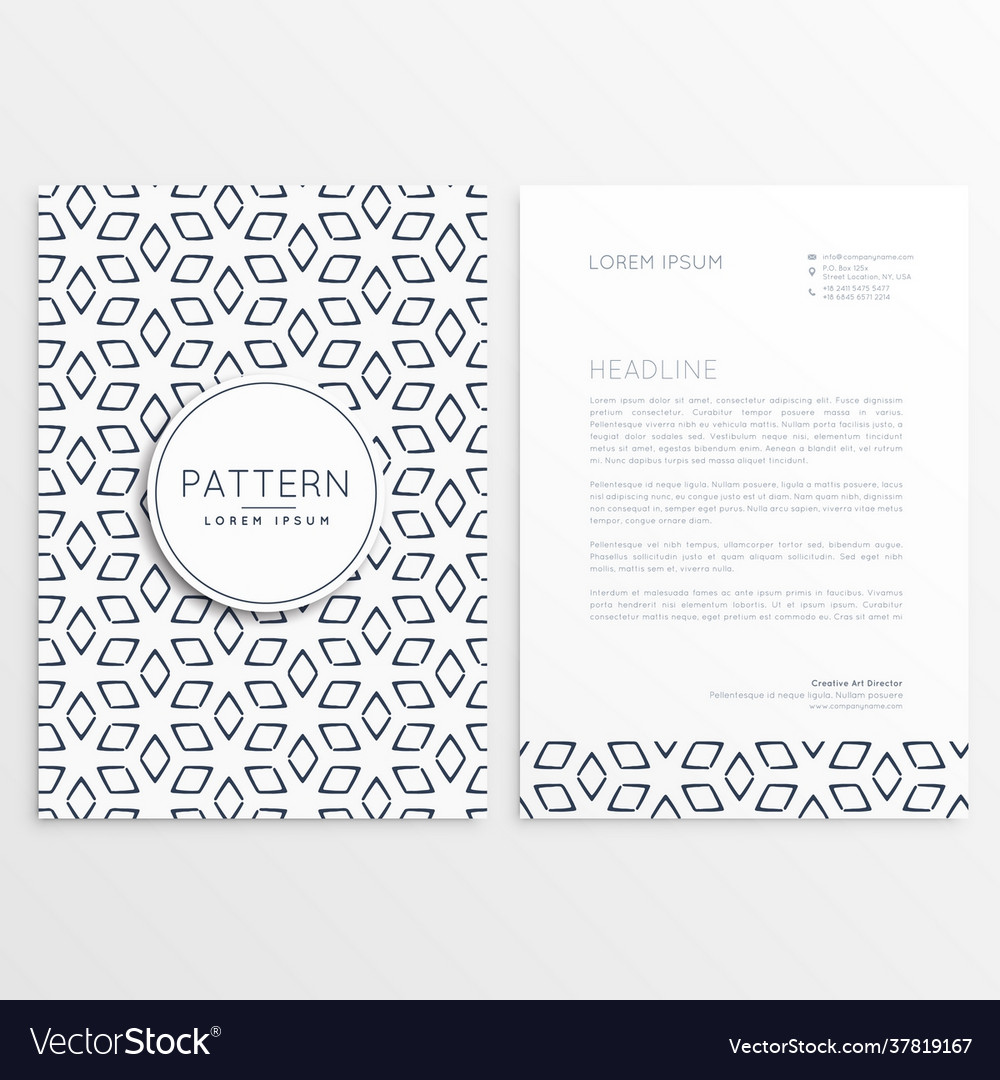 Abstract pattern shape letterhead template Vector Image