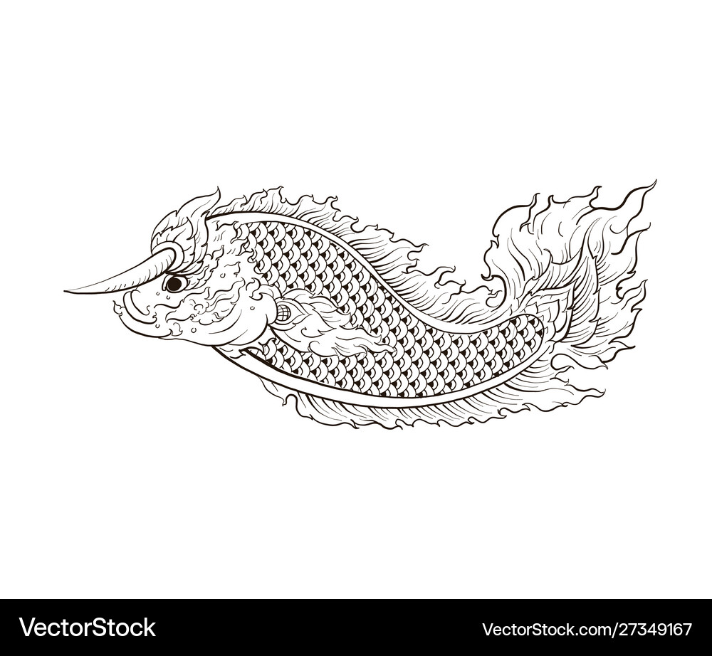 Animal in thai traditional tattoo Royalty Free Vector Image