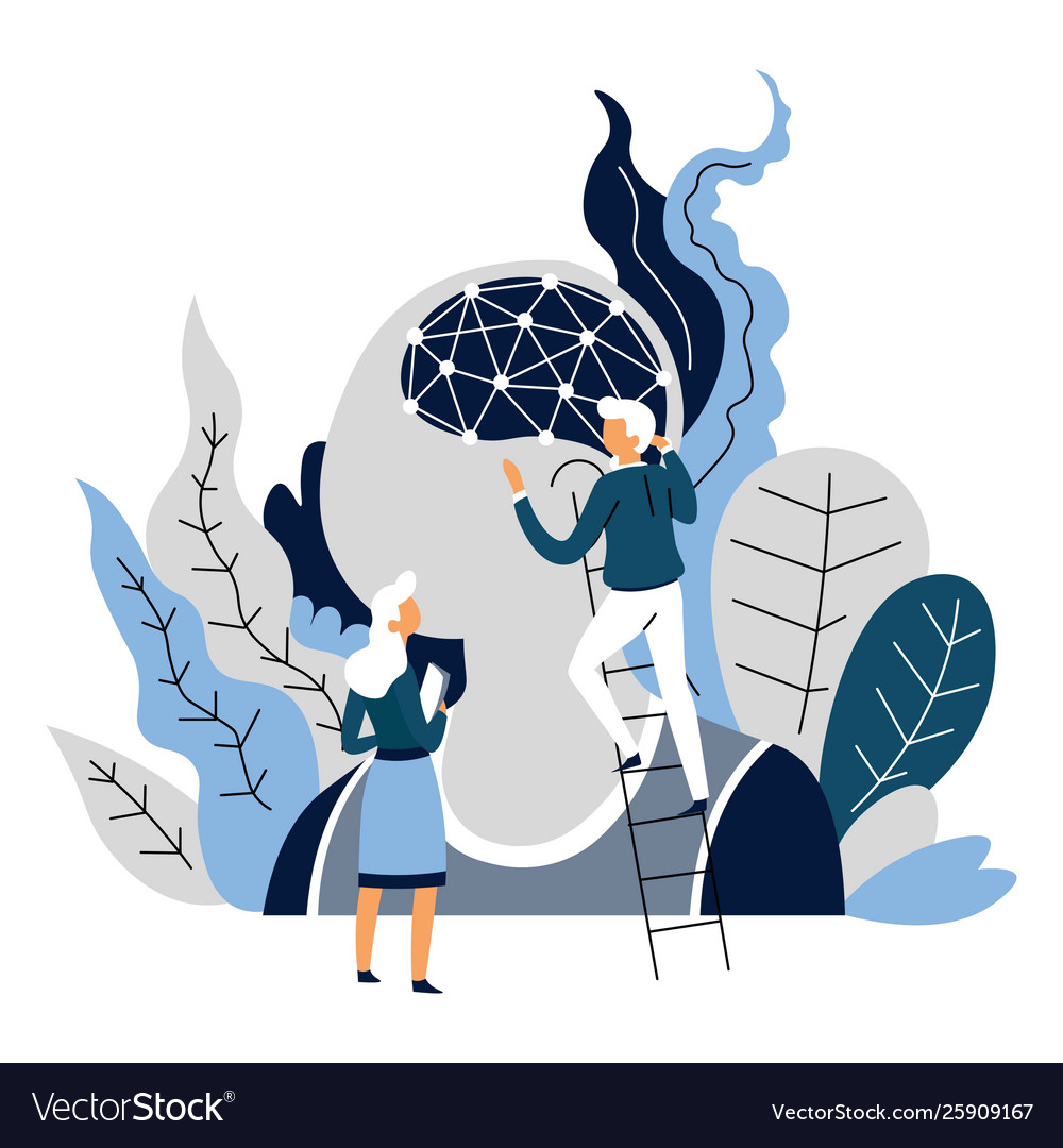 Artificial intelligence robot creation scientists Vector Image