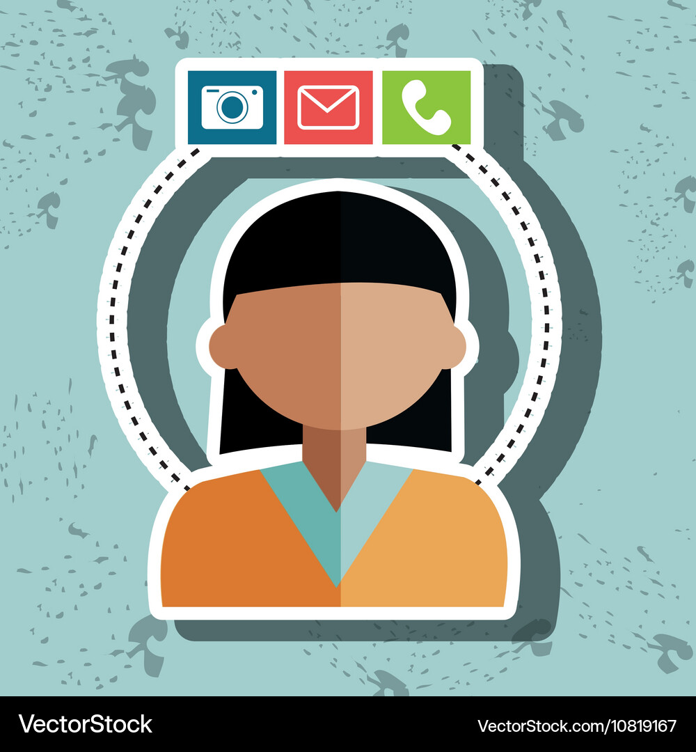 Avatar email telephone camera Royalty Free Vector Image