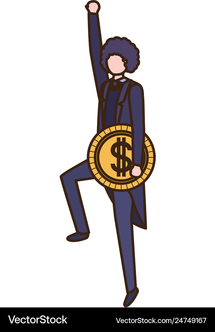 Businessman with dollar sign avatar character Vector Image