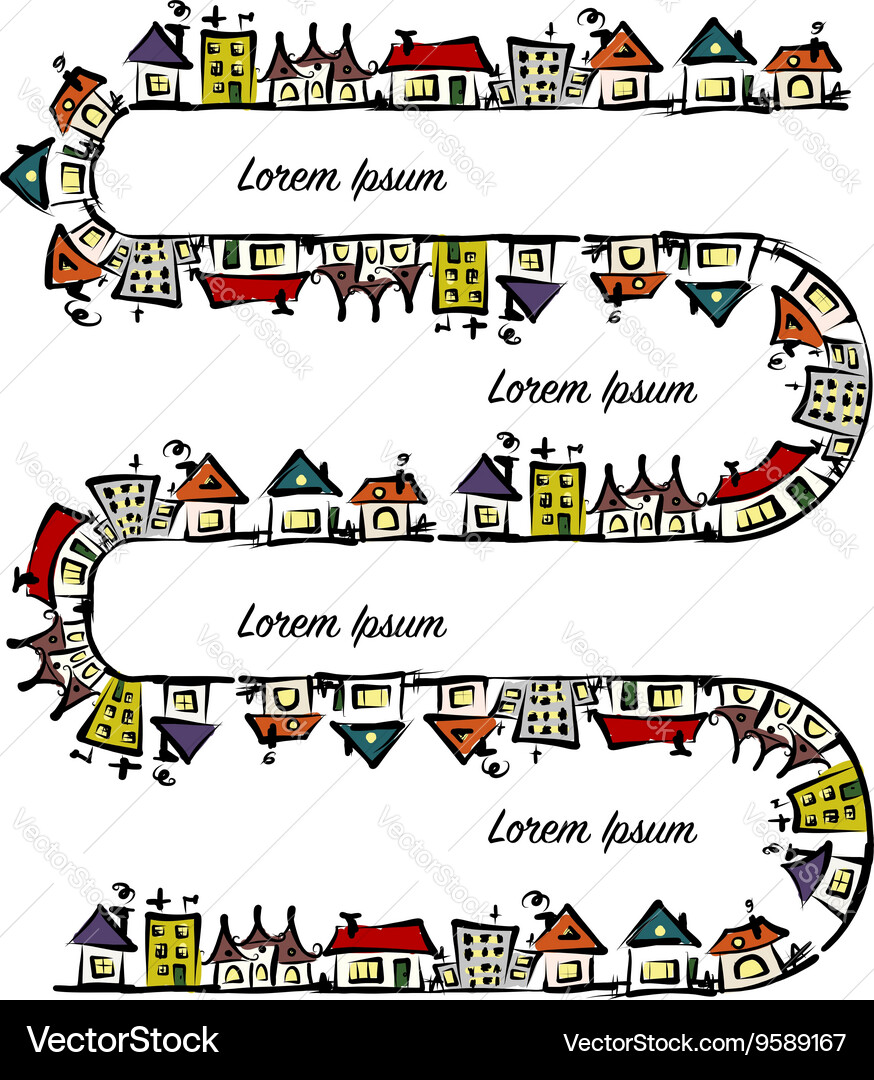 Cityscape frame abstract houses sketch for your Vector Image