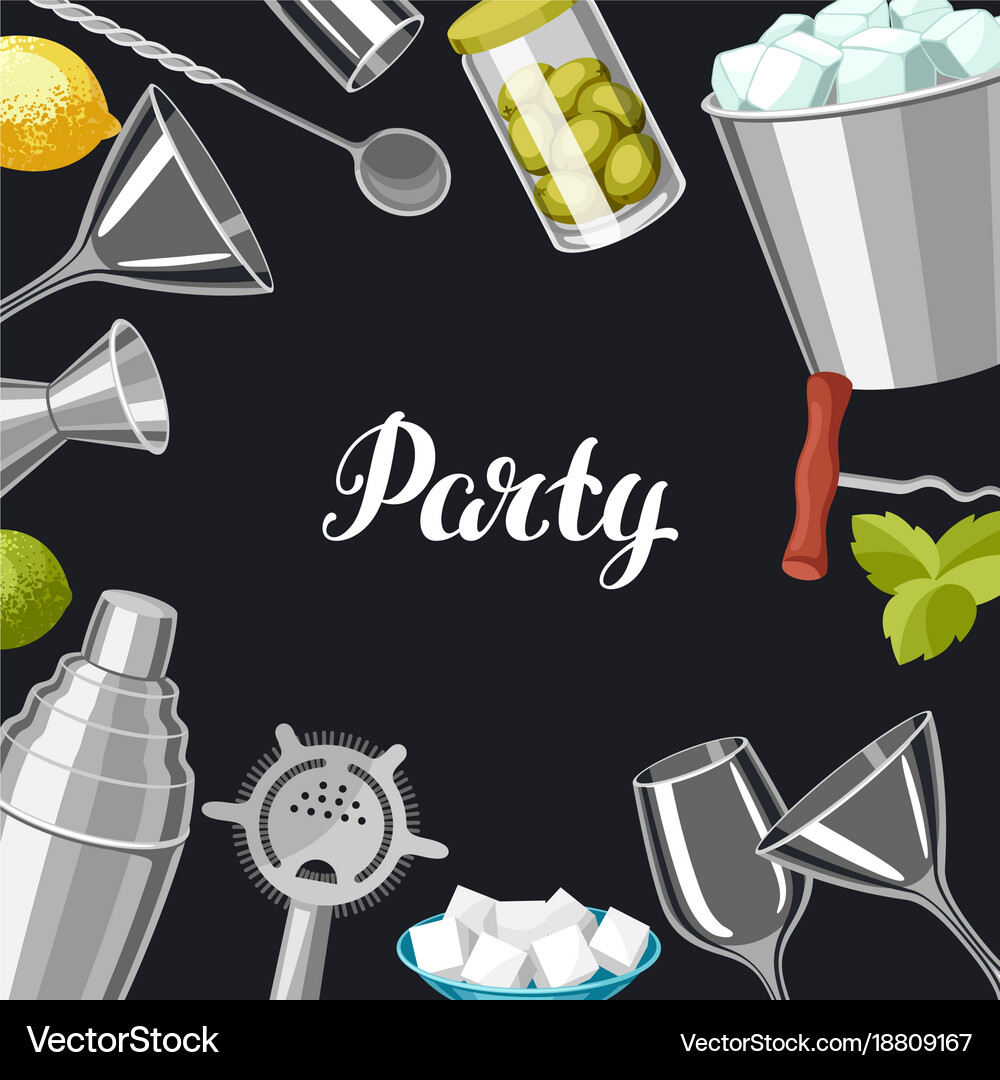 Cocktail Bar Essentials Royalty Free Vector Image
