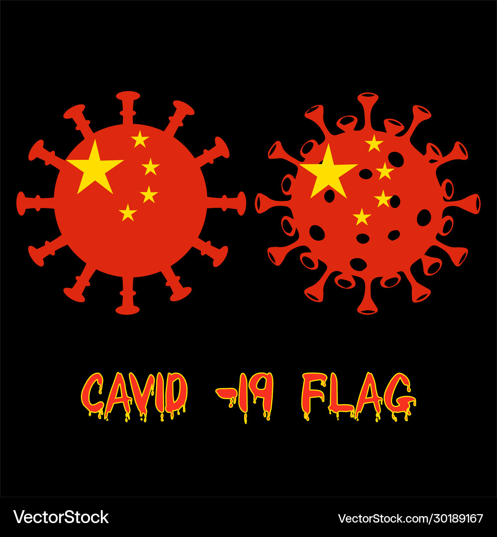 Coronavirus in chaina flag design for covid-19 Vector Image