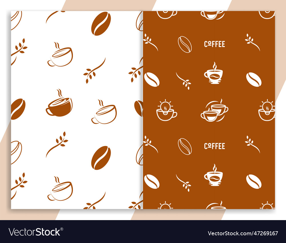 Flat coffee seamless pattern template Royalty Free Vector