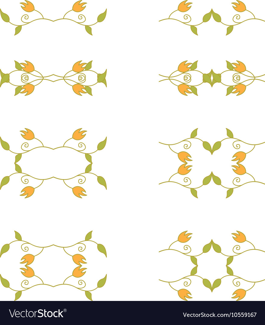 Floral branch elements Royalty Free Vector Image