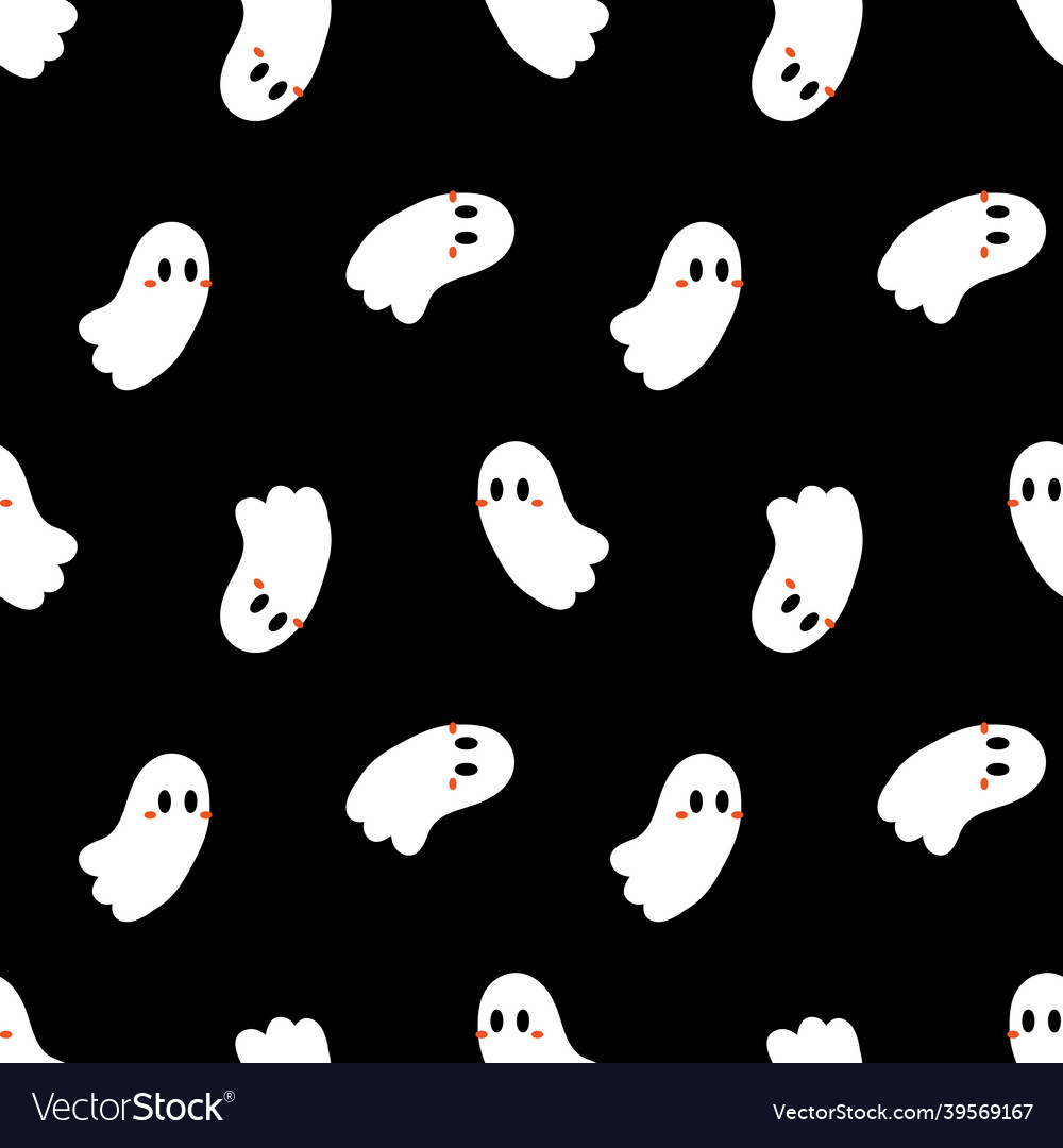 Ghost characters pattern for halloween Royalty Free Vector