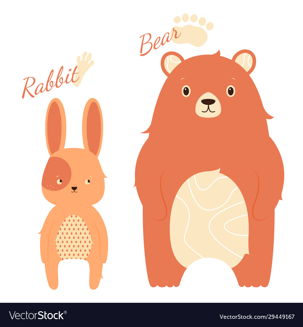 Hare and bear Royalty Free Vector Image - VectorStock