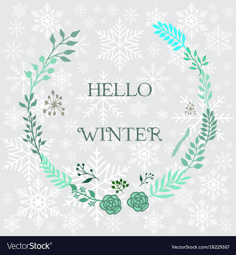 Hello winter background Royalty Free Vector Image