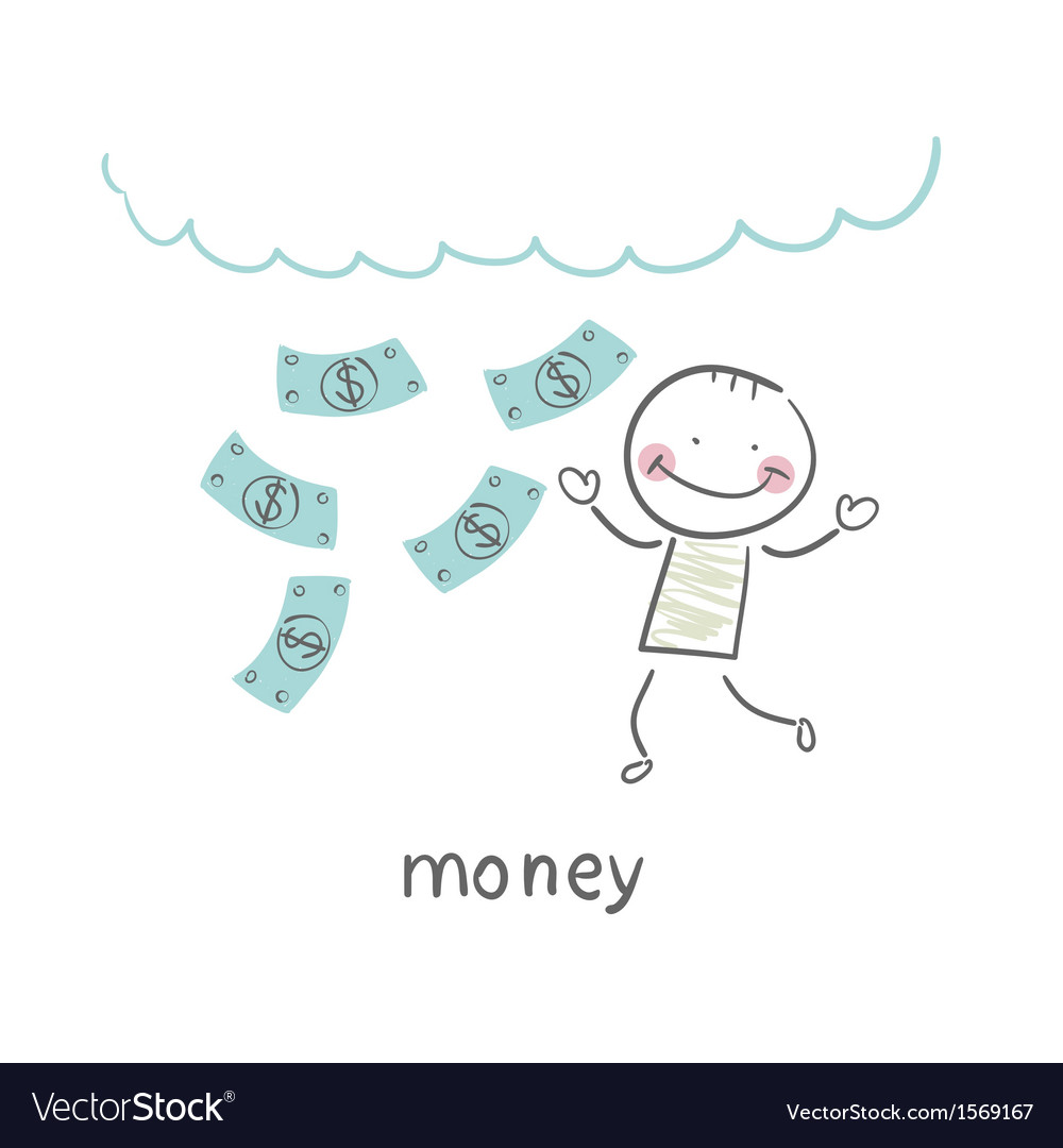 Money and Cartoon Man Royalty Free Vector Image Money and Cartoon Man Royalty Free Vector Image