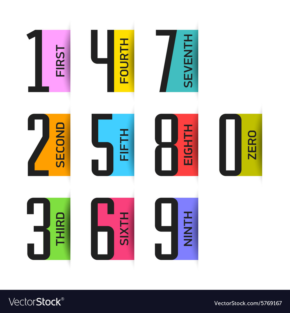 Numbers set design element Royalty Free Vector Image