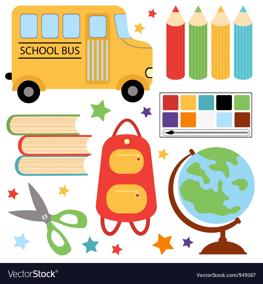 School set Royalty Free Vector Image - VectorStock
