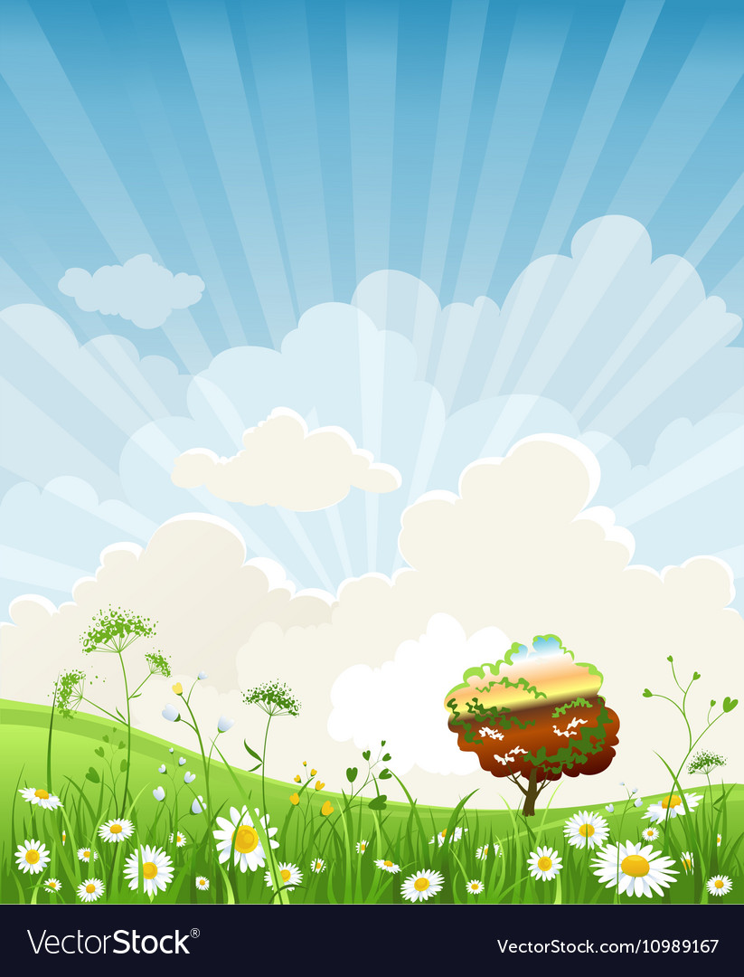 Summer scenery Royalty Free Vector Image - VectorStock
