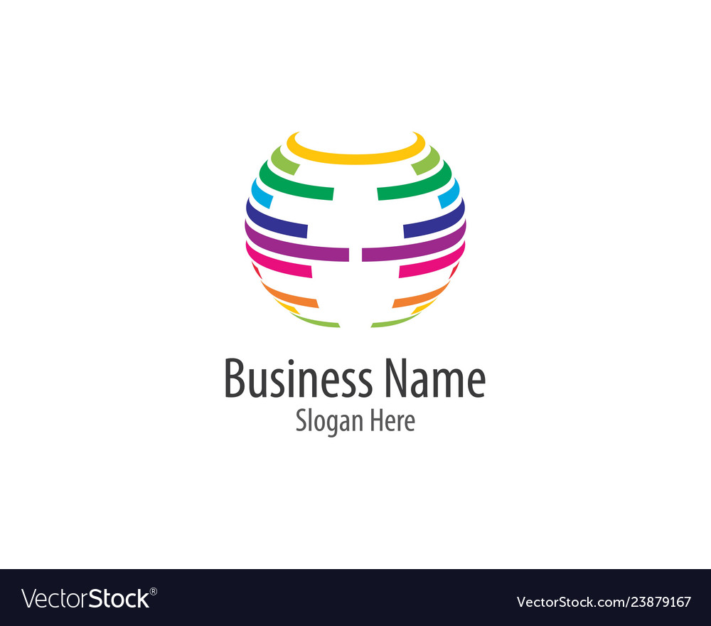Wire world logo template Royalty Free Vector Image