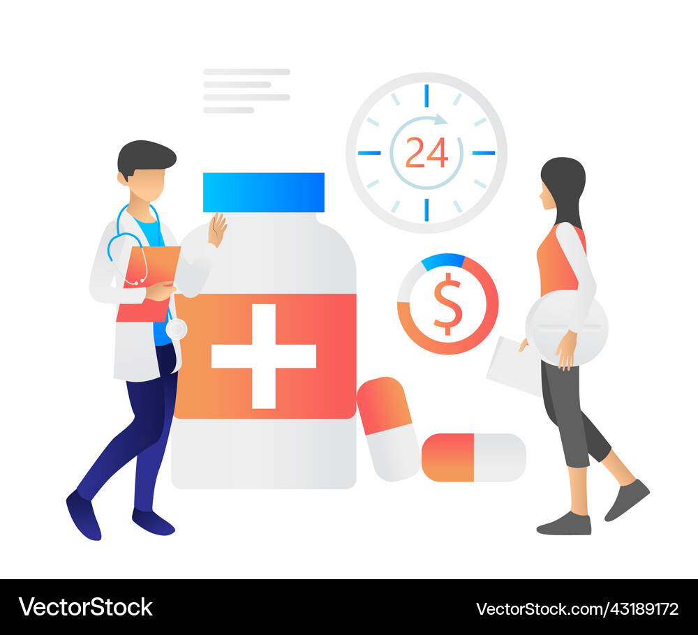 A patient consulting doctor Royalty Free Vector Image