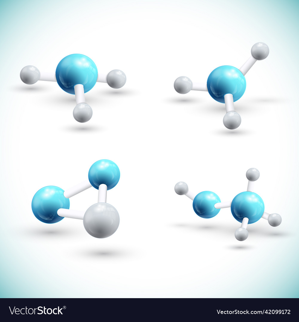 Atom chains set Royalty Free Vector Image - VectorStock