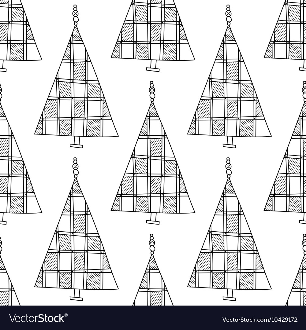 Black and white seamless pattern with christmas Vector Image