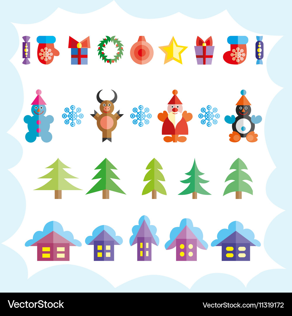 Christmas icons set Royalty Free Vector Image - VectorStock