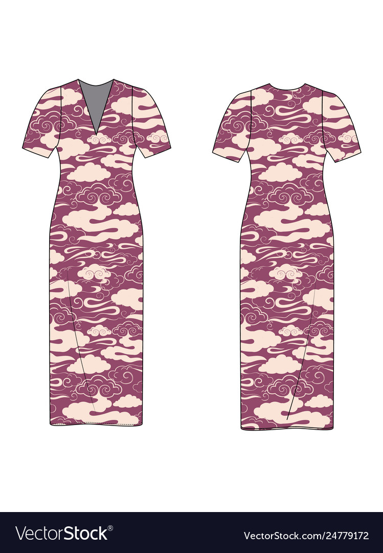 Customizable garment template with sample Vector Image