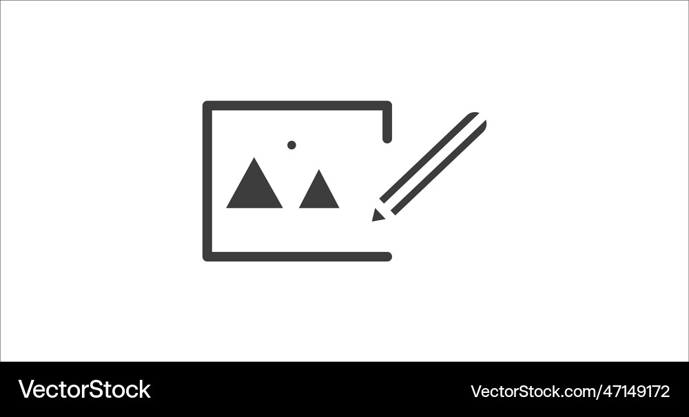 Edit picture icon filled picture icon from Vector Image