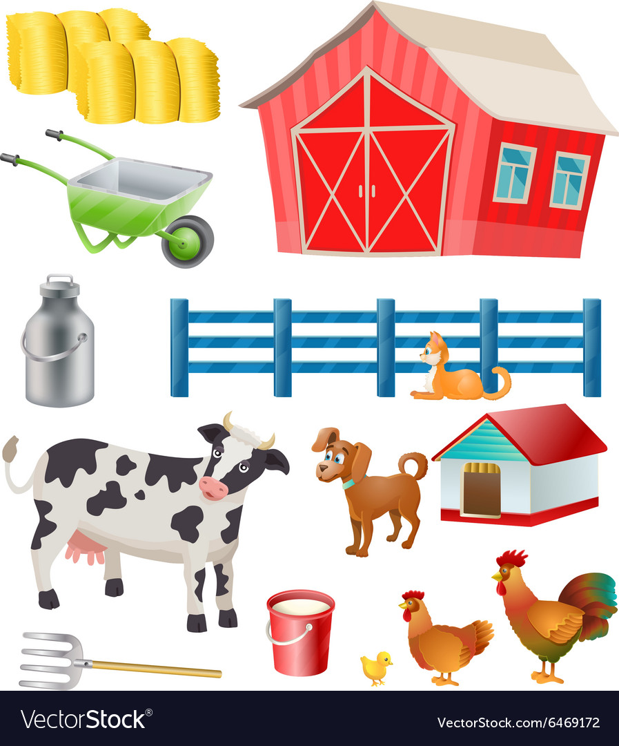 Farm objects Royalty Free Vector Image - VectorStock