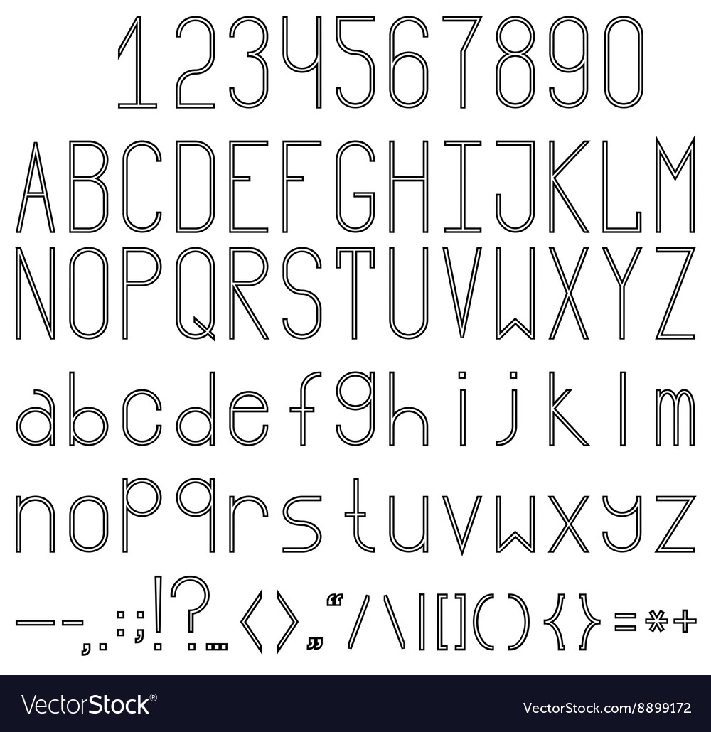 Font Royalty Free Vector Image - VectorStock