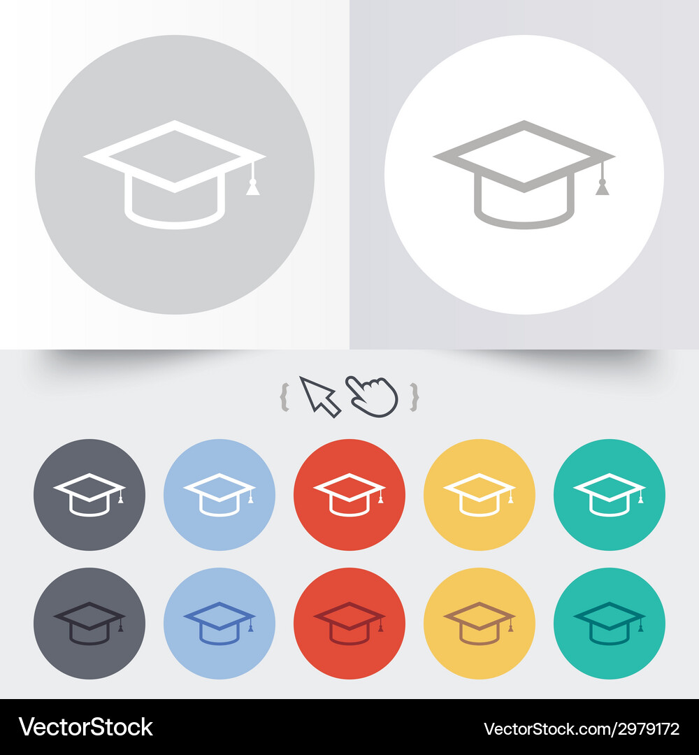 Graduation cap sign icon education symbol Vector Image